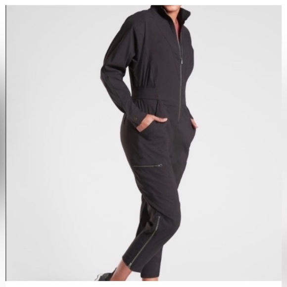 Athleta | Pants & Jumpsuits | Athleta Lenox Jumpsuit In Black Womens ...